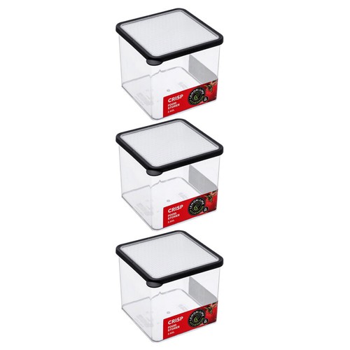 3x Lemon & Lime 2.65L Square Crisp Food Storage Container Dishwasher ...