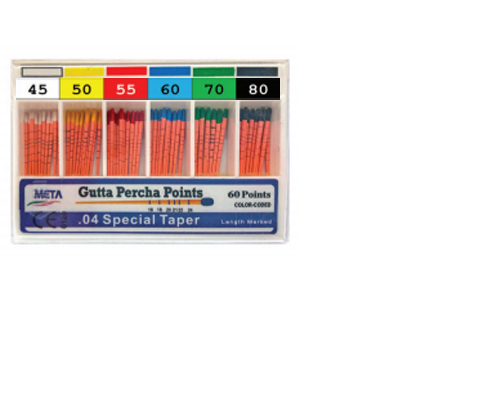 Meta Gutta Percha Points - Assorted #45,50,55,60,70,80 Taper size 0.04 ...