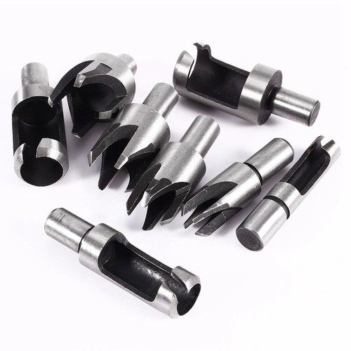 8Pcs Chamfer Wood Plug Cutter Straight & Tapered Taper Claw Type Drill ...