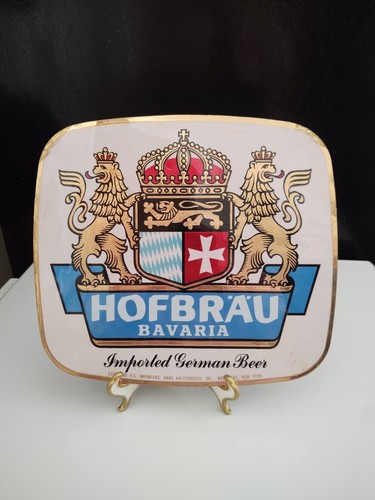 HOFBRAU BAVARIA IMPORTED GERMAN BEER WINDOW DECAL SIGN HANS HOLTERBOSCH ...