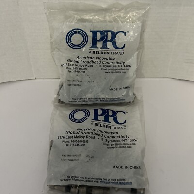 PPC Belden EX11N716PLUS RG11 Compression Connectors 2 Bags of 25 (50 ...