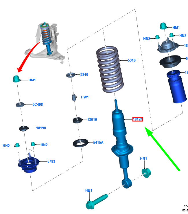 Ford Ranger Mk3 Front Shock Absorber 2218993 Db39-18045-gb Genuine for ...