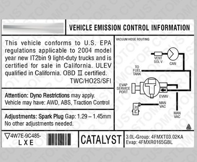 Emission Replica DECAL Label Sticker for FORD | eBay