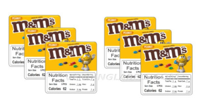 6 Pack Candy Vending Machine Label Sticker Decal with Nutrition 2.5" | eBay