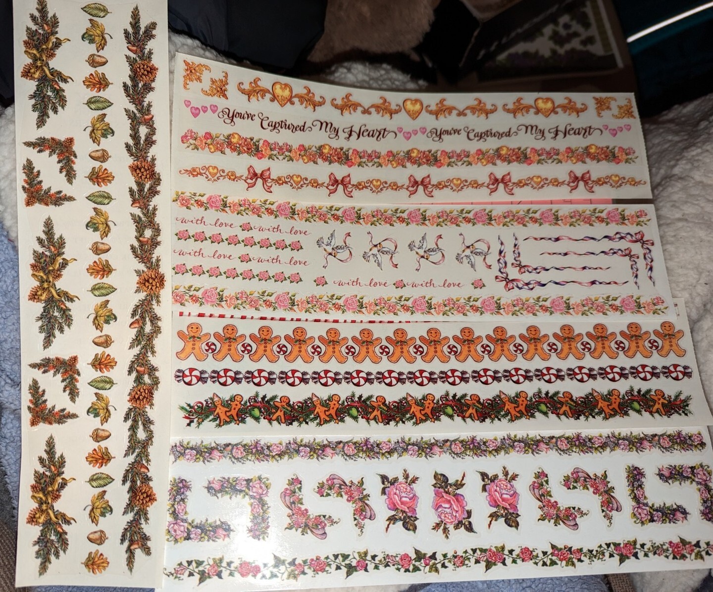 PSX Designs Stickers Borders Lot of 5 Christmas, heart, trees, wedding ...