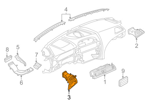 NEW BMW 6 GAAN COUPE F06 DASHBOARD RIGHT FRESH AIR GRILLE 64229197485 ...