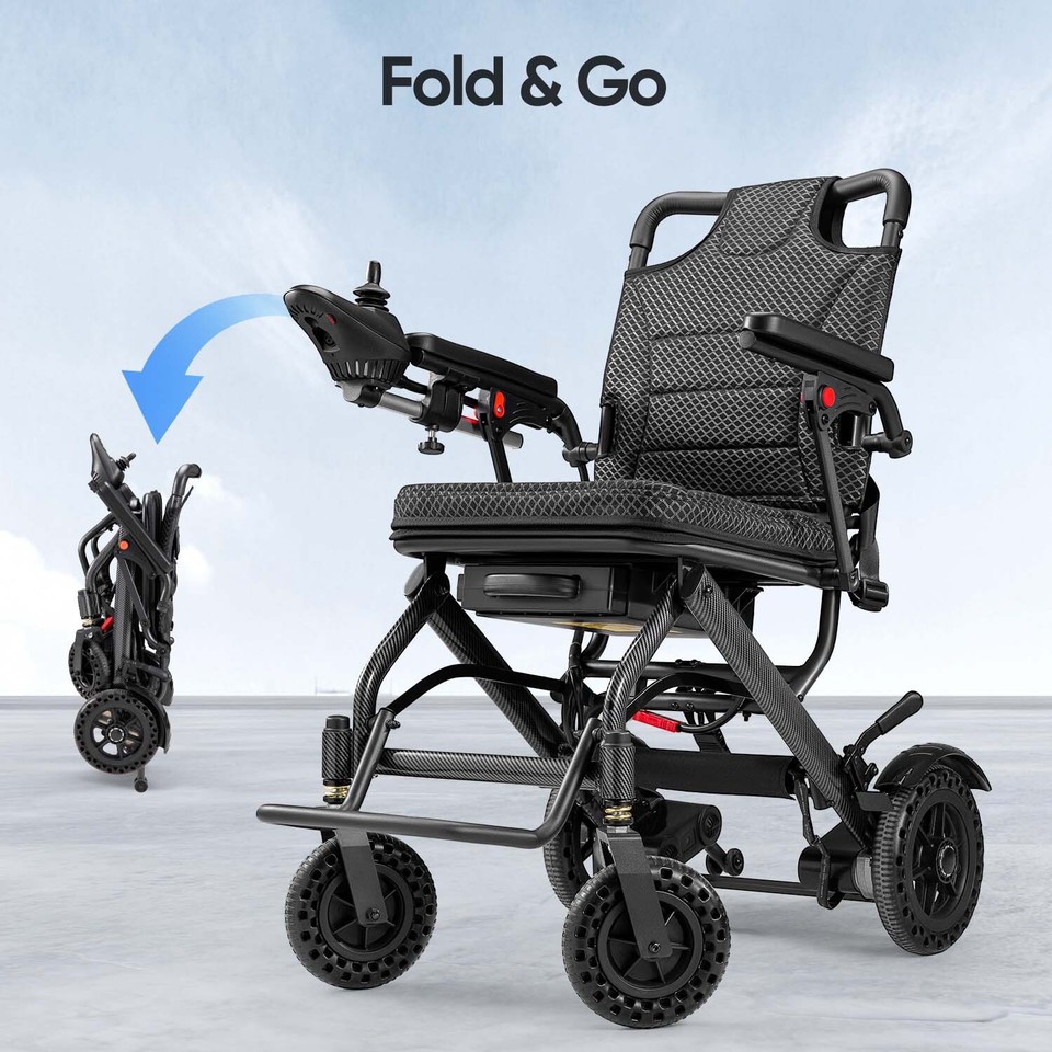 38LB Foldable Electric Wheelchair Intelligent Lightweight Wheelchair For Airline | eBay