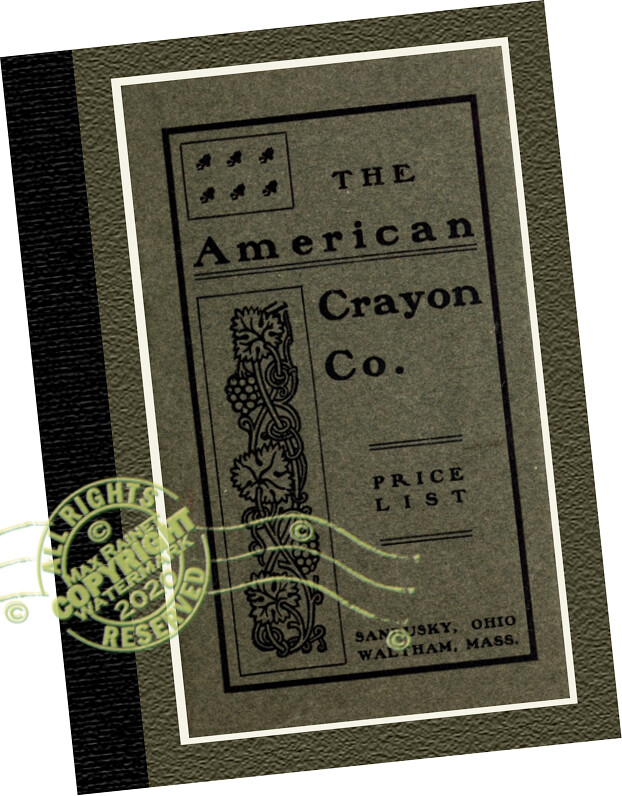 American Crayon Co (1902) CATALOGUE boxed packaged wax oil crayons ...