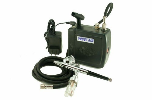 Mini Airbrush Kit w/ Dual-action Gravity Feed Airbrush Free Travel bag ...