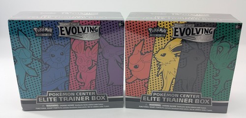 Lot of (2) Pokemon Center SWSH Evolving Skies Eevee Elite Trainer Box ...
