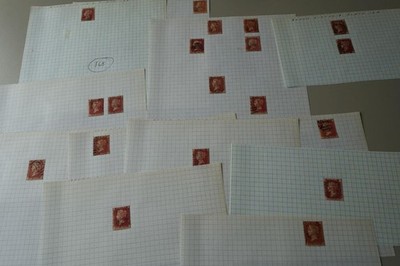 GB 1d Penny Red Collection x 35 Stamps Plate 165 & 168 Different Check ...