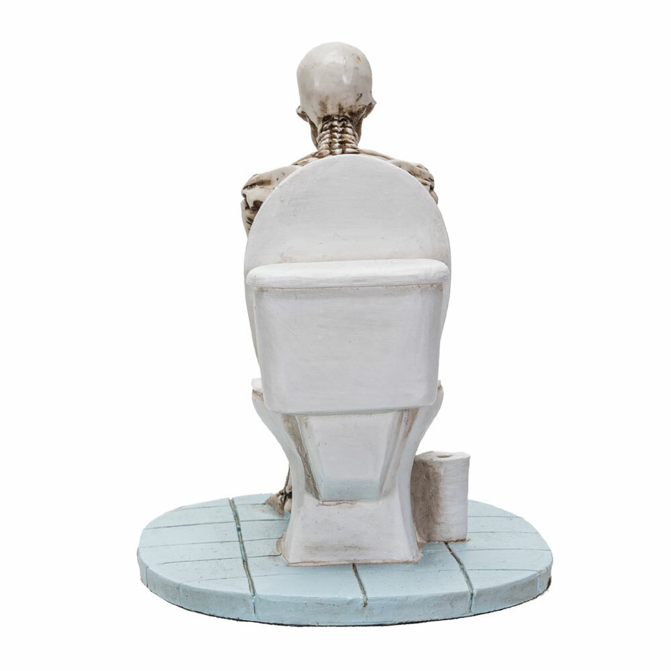 Skeleton on Toilet Skull Figurine Statue Skeleton Halloween | eBay