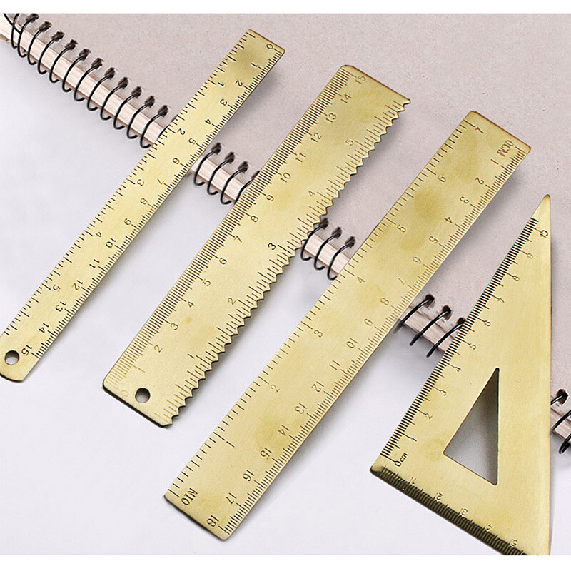 Vintage Brass Ruler DIY Template Protractor Drawing Sliding Gauge ...