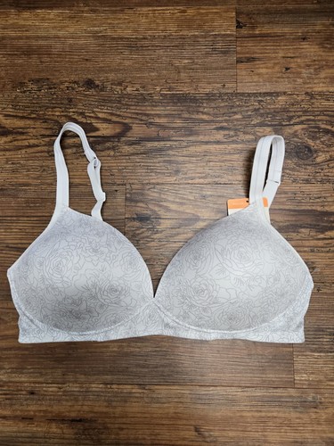 warners bra 38C white nwt beautiful soft feminine adj. wireless light ...