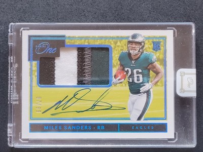 2019 Panini One Miles Sanders Rookie Patch Auto /99 Eagles Autograph | eBay
