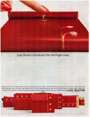 Print Ad Lady Buxton 1963 Wallet Purse Full Page Large Magazine 13.5 ...