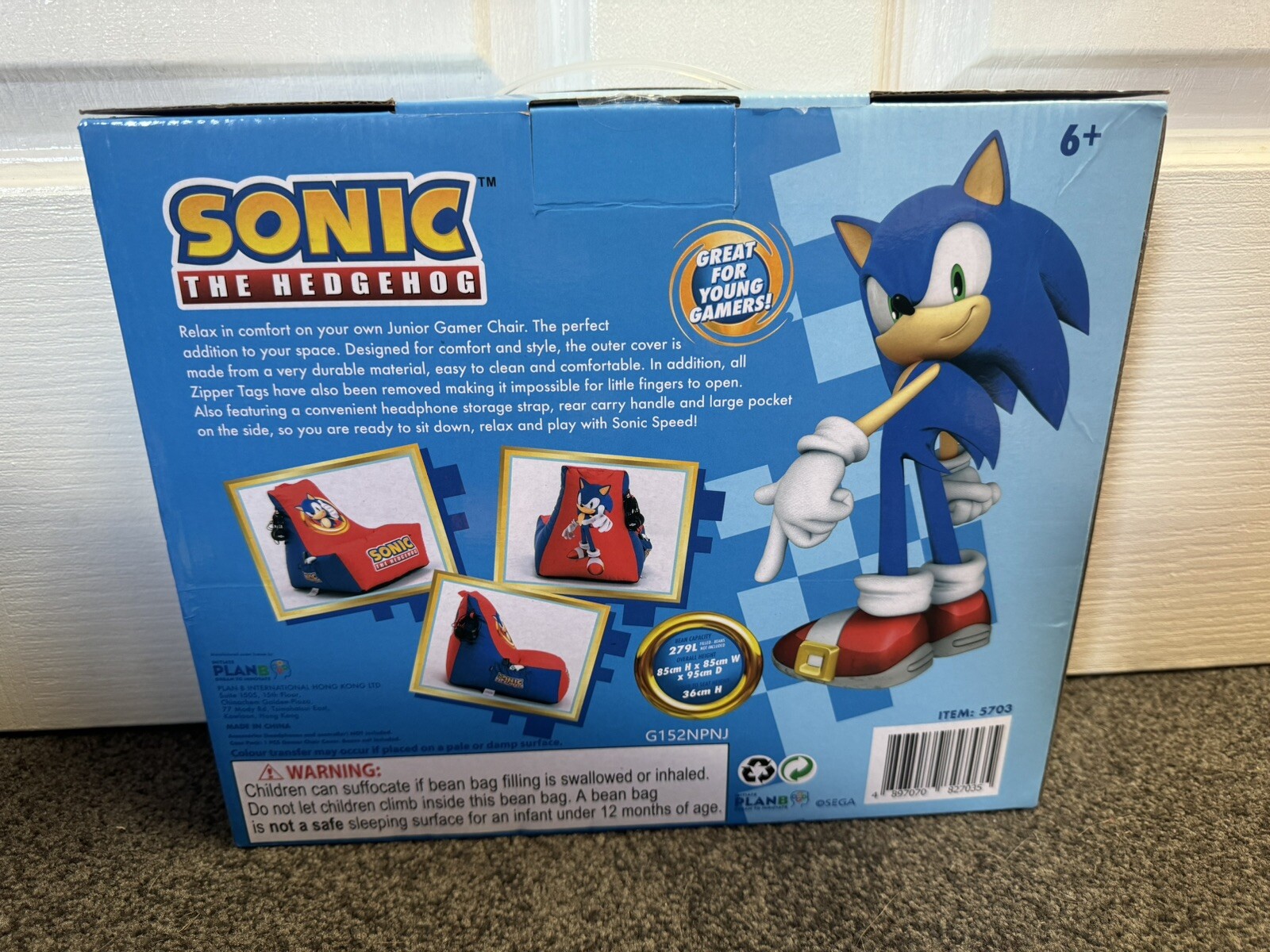 Sonic The Hedgehog - Gamer Chair - High Back Junior Gaming Chair - New ...