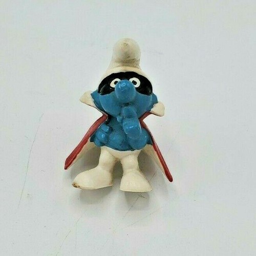 Vintage Smurfs Peyo PVC Figure ~ Spy Smurf w/ Red Cape | eBay