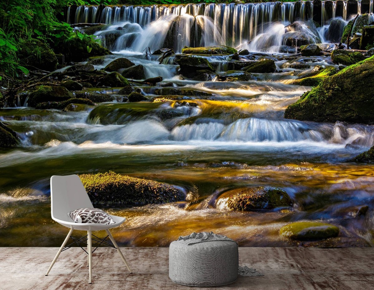 Water Creek Mural 3d Hidden Waterfalls 3D Wall Mural / Verborgen