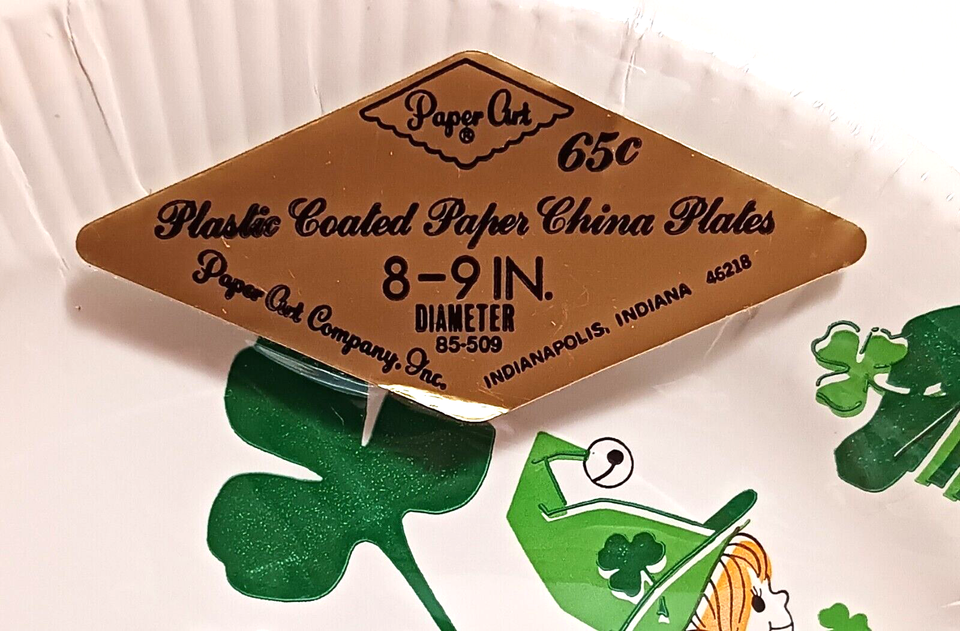 Vintage Paper Plates St. Patricks Day Leprechaun Clover Paper Art Co ...