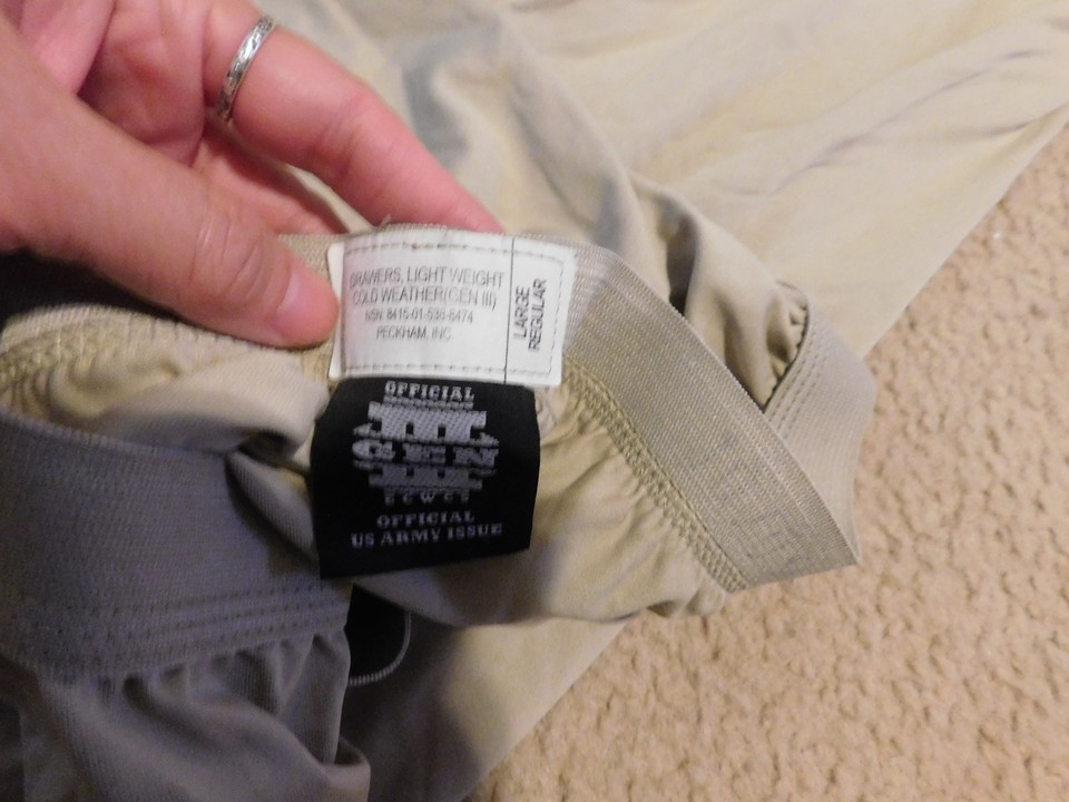 US ARMY POLARTEC G III LIGHT-WEIGHT COLD WEATHER DRAWERS SIZE LARGE ...
