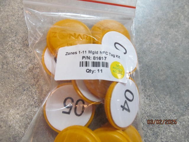 ZONAR Zones 1-11 MARIGOLD NFC TAG KIT P/N 81617 with adhesive backing ...