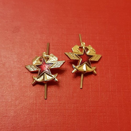 One Pair of Soviet Russia Army Insignia Badges Railroad, Military ...