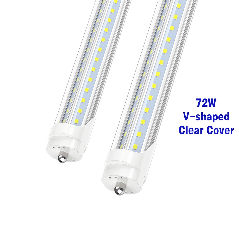 8FT T8 LED Tube Light Bulbs FA8 Single Pin 8 Foot LED Shop Lights 45W ...