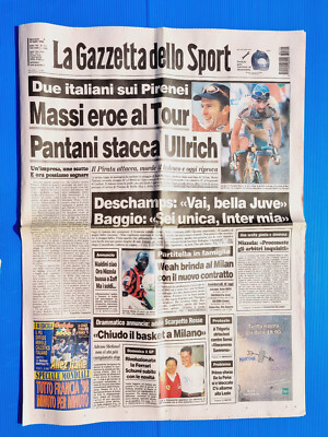 GAZZETTA DELLO SPORT July 22 1998 Pantani-Rodolfo Massi-Deschamps ...