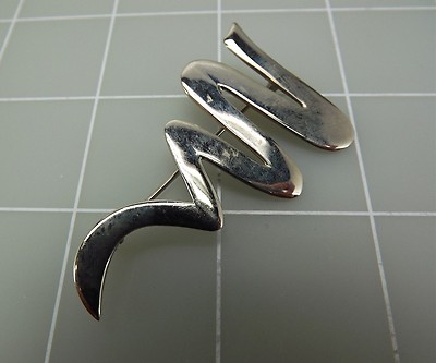 Vintage 925 Sterling Silver SQUIGGLE Style Brooch Pin 7.3GRAMS | eBay