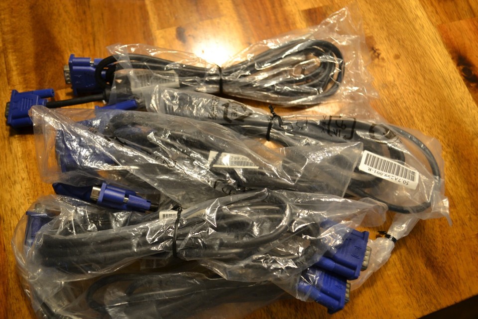 6 PIECES VGA COMPUTER MONITOR CABLE # 50.7A299.001-R 1080P MALE TO MALE ...