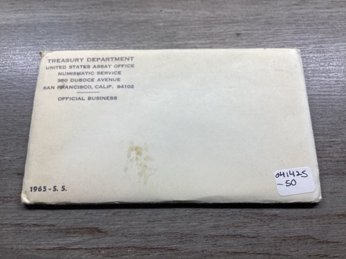 1965 Sealed Envelope SMS (Special Mint Set 5-Coin Set w/Silver Kennedy ...