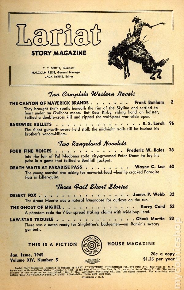 Lariat Story Magazine Pulp Jan 1945 Vol. 14 #5 GD- 1.8 Low Grade | eBay