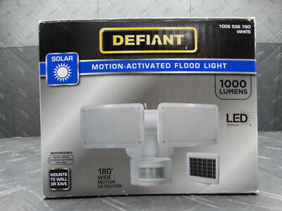 Defiant Motion Activated Solar Powered Outdoor 2-Head LED Security ...