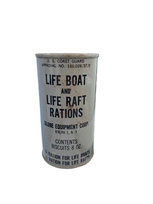 Vintage Life Raft Ration Can Global Equipment Corp Biscuits Coast Guard ...
