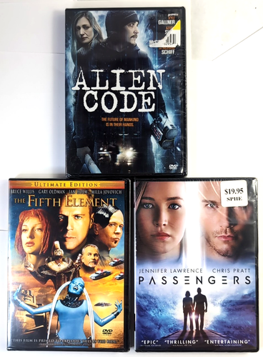 New Lot of 3 DVD's: Alien Code, The 5th Element, Passengers , Sealed ...