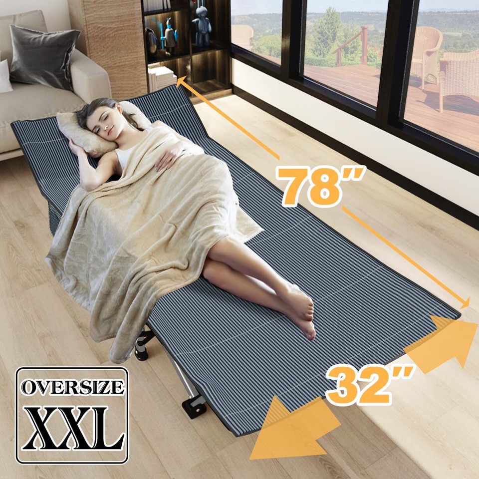 NAIZEA Adults Oversized / Standard Size Folding Sleeping Cot Bed ...
