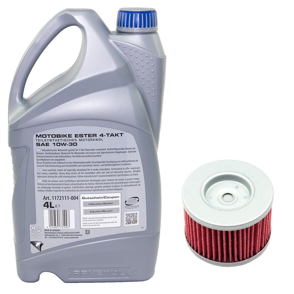 Engine Oil Filter HF112 Kit Ester 10W30 4 Litre for Honda TRX 700 XX ...