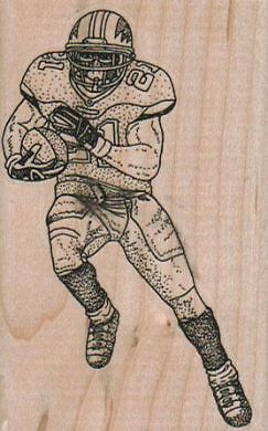 Football Player Running 2 x 3" Rubber Stamp, Football Stamp, Football ...