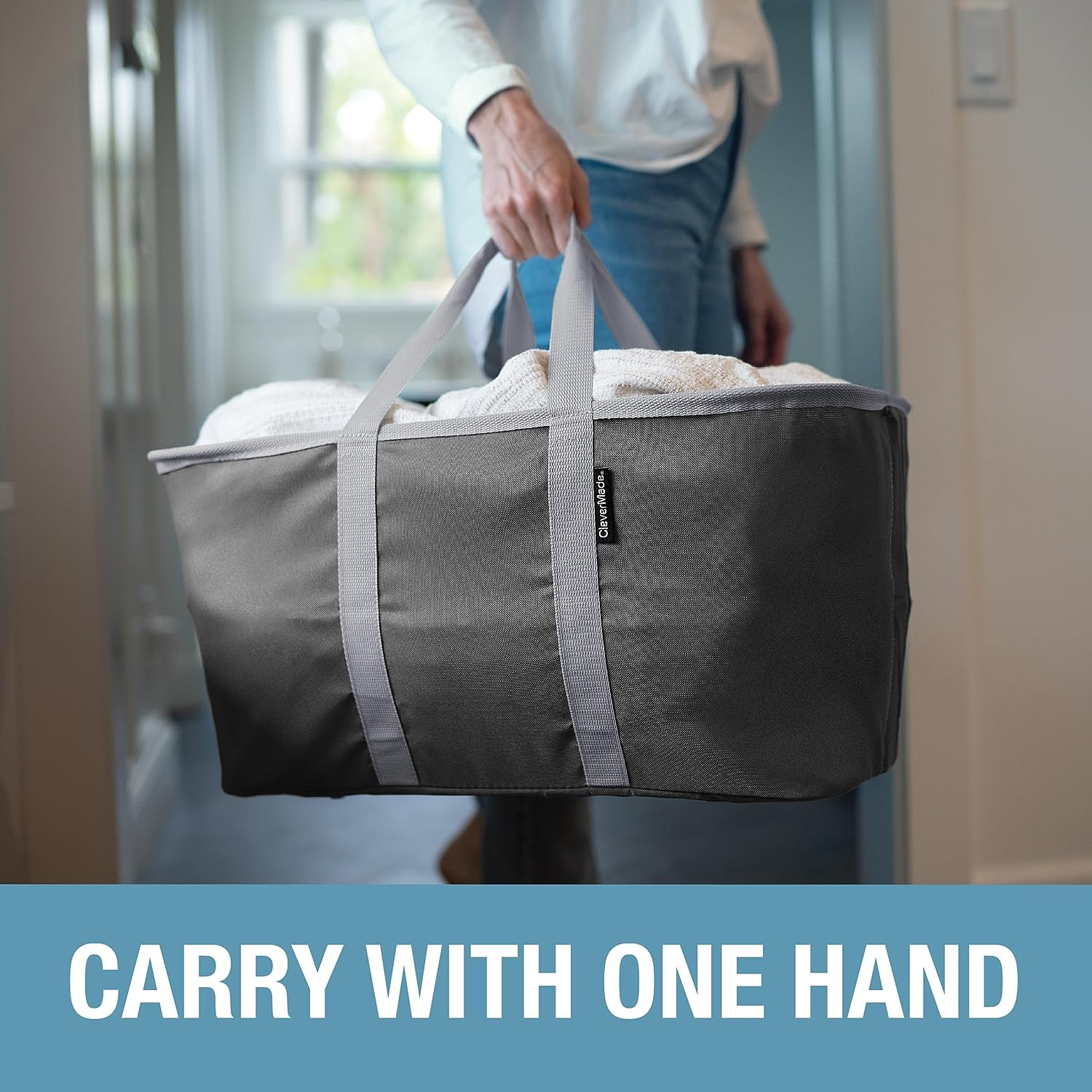 Clevermade Collapsible Fabric Laundry Baskets - Foldable Pop-Up Storage ...