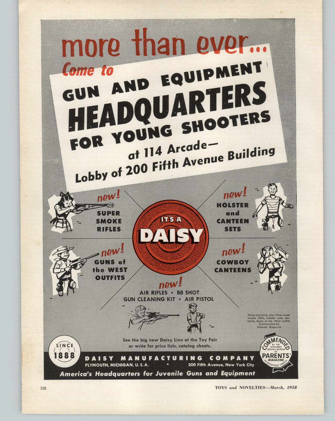 1958 PAPER AD Daisy BB Gun Air Rifles Smoke Rifles Schoenhut Toy Pianos ...