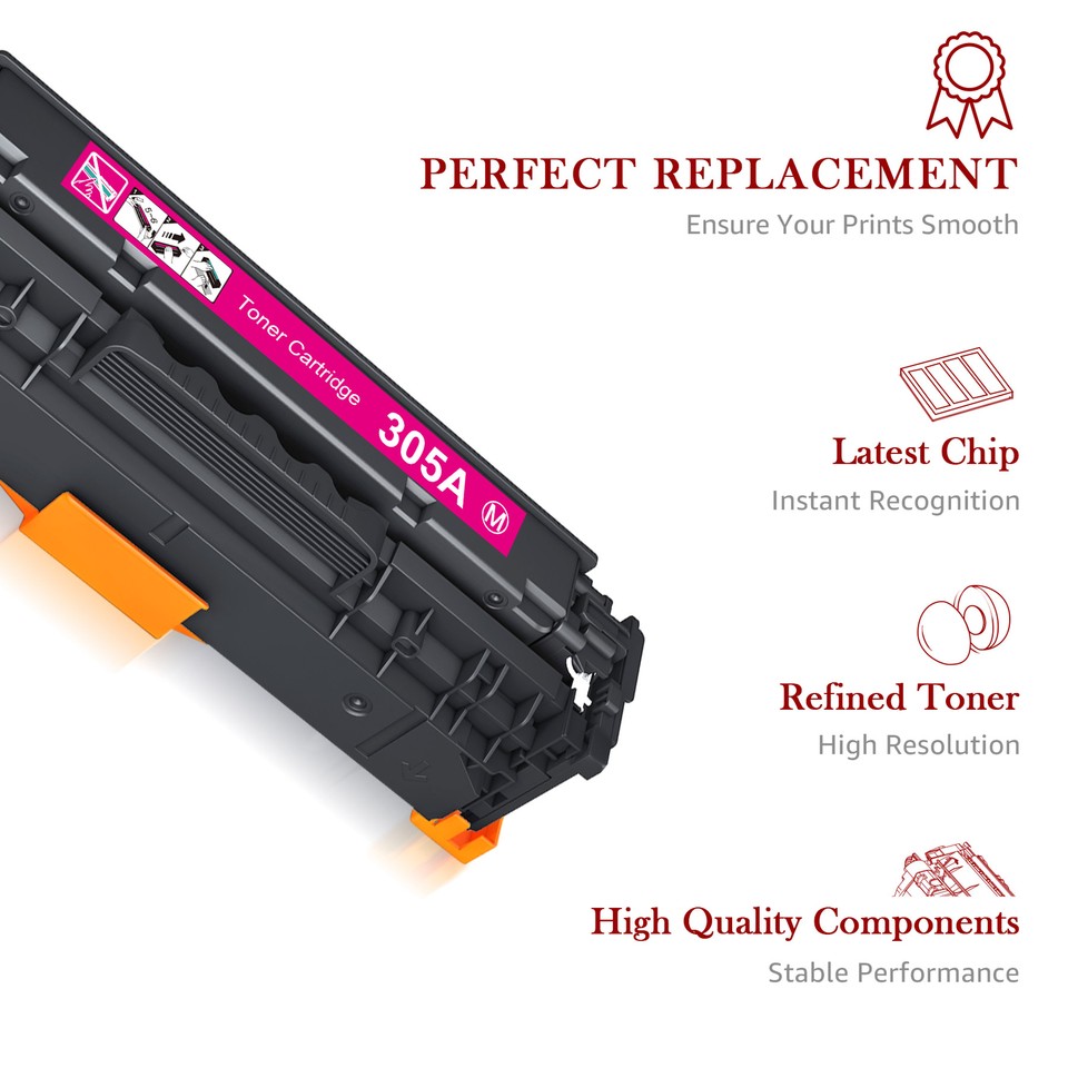 4PK CE410A CE411A CE412A CE413A Toner Set for HP 305A Laserjet Pro 400 ...