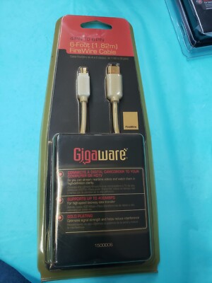 RadioShack GigaWare 4-Pin to 6-Pin 6-Foot FireWire Cable No. 150-0006 ...