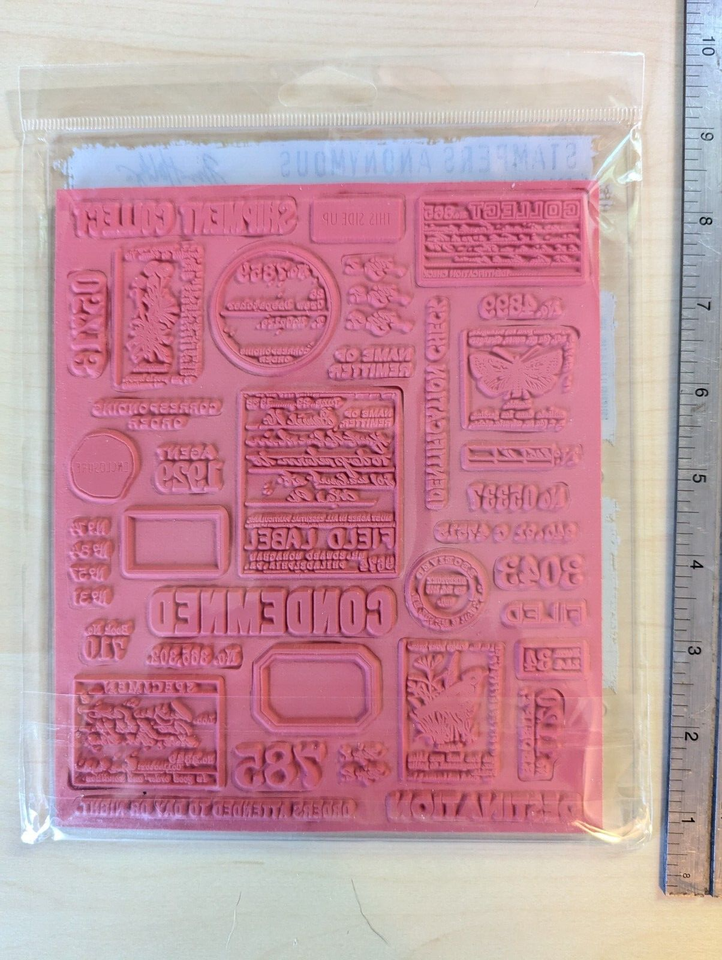 Tim Holtz Stampers Anonymous "FIELD NOTES" Rubber Cling Stamp Set ...