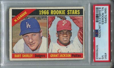 1966 Bart Shirley Grant Jackson Topps High Number ROOKIE STARS SP #591 ...