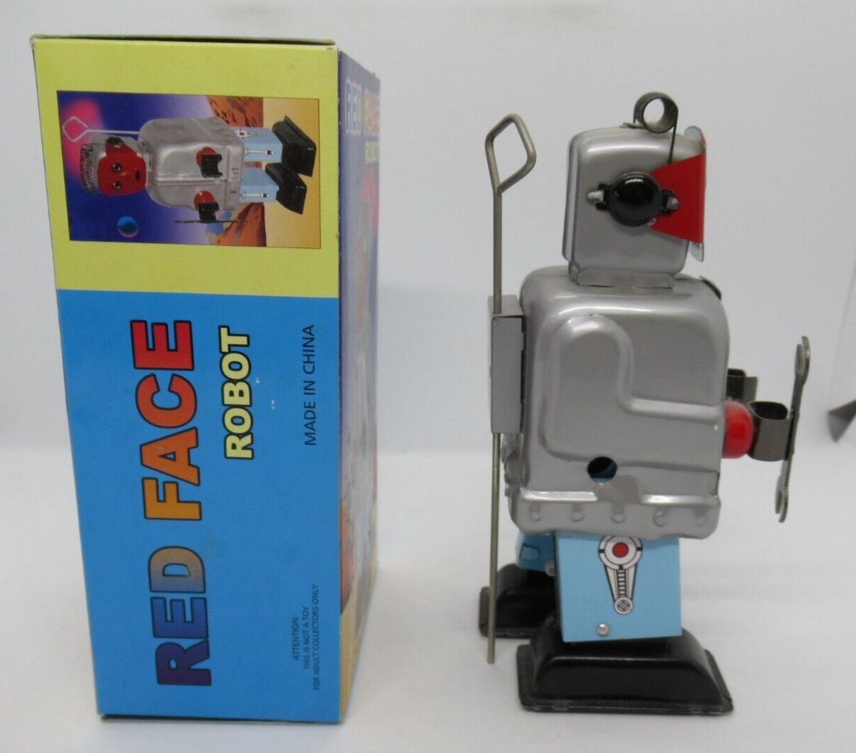 Red Face Robot Wind Up Tin Toy | eBay