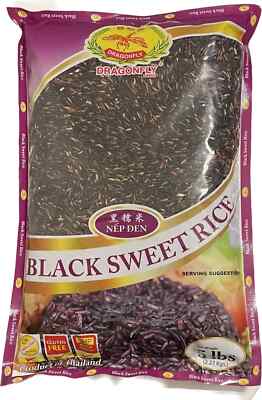 Thai Black Sweet Rice 5 Pound Pack Purple Sticky Rice for Desserts 80 ...