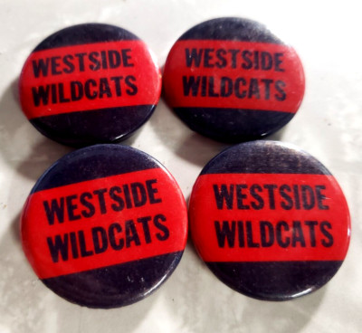 Westside Wildcats Pep Pin School Buttons Pinbacks Sports Team Set Of 4 VTG | eBay