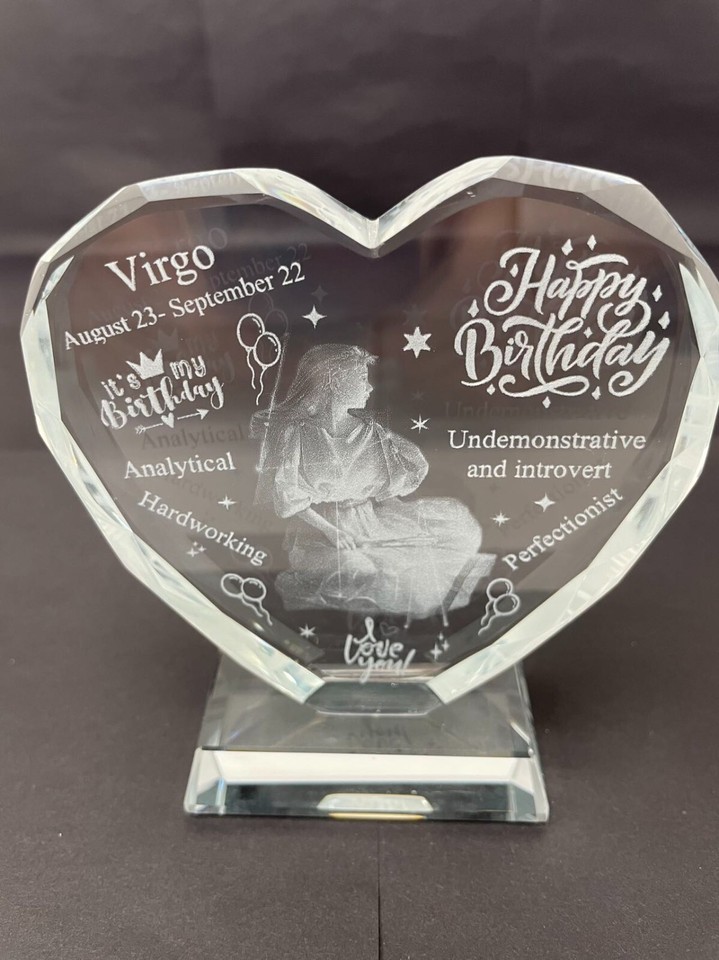 Kid's Crystal Music Box – Constellation Engraving in Love-Heart Design ...
