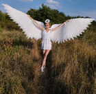 Big dancing white angel movable wings cosplay for wedding for women ...